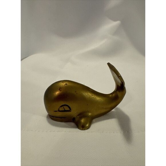 Fish | Vintage Leonard Silver Mfg Co Brass Whale Figurine Paperweight ...